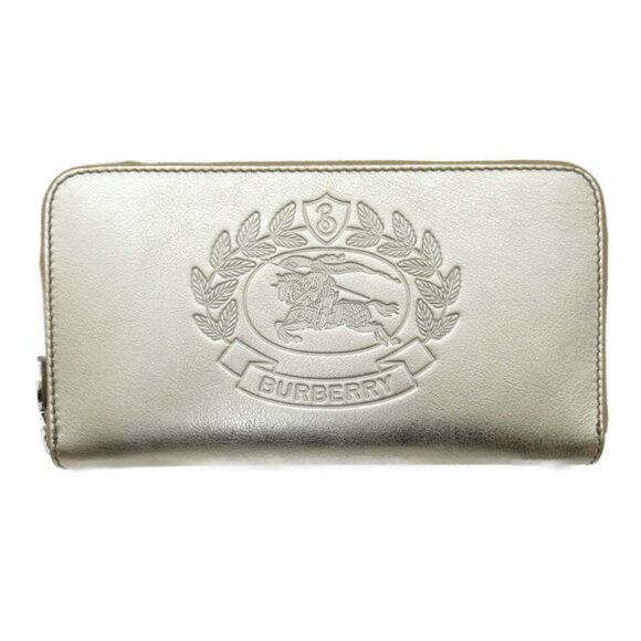 Burberry | Bags | Burberry Round Long Wallet Gold Leather | Poshmark